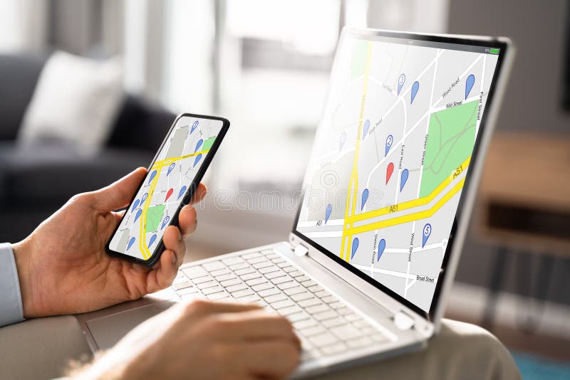 Online GPS Location Map Search Stock Image - Image of website, search ...