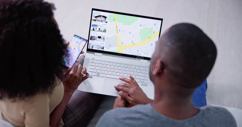 Online GPS Location Map Search Stock Image - Image of black, laptop ...