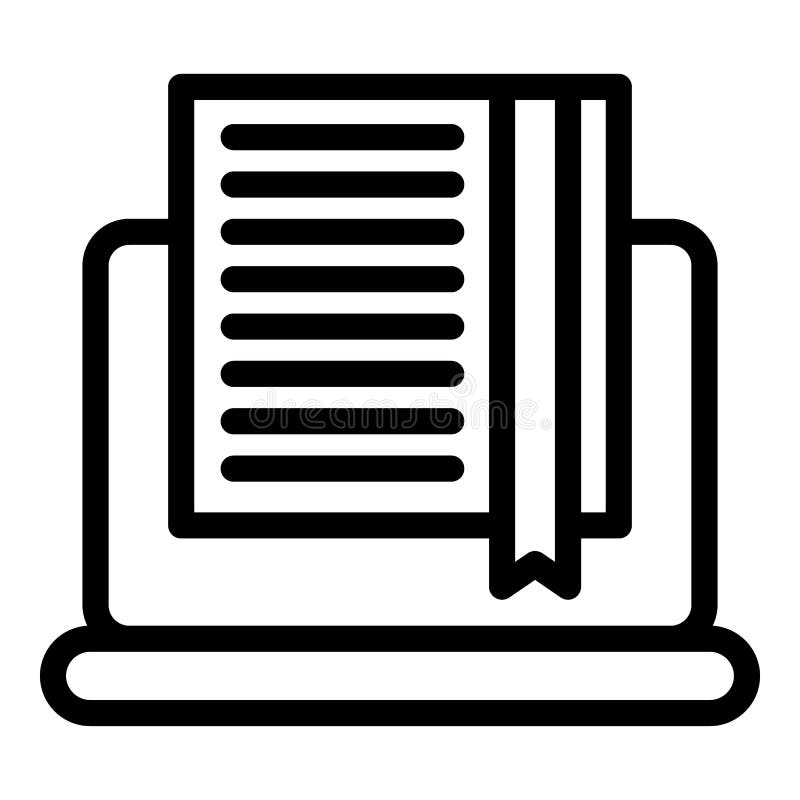 Online Graduation Book Icon Outline Vector. Digital Study Stock Vector ...