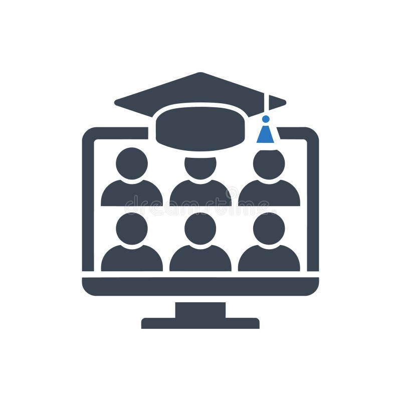 Online Graduation Ceremony Icon Stock Vector - Illustration of ceremony ...