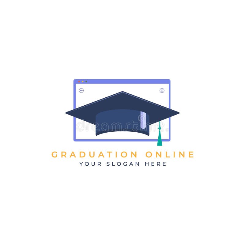 Online Graduation Icon Logo Concept Vector Design Stock Vector ...