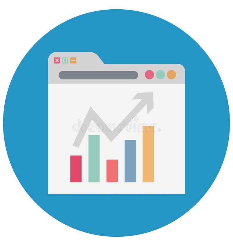 Online Graph Color Isolated Vector Icon that Can Be Easily Modified or ...