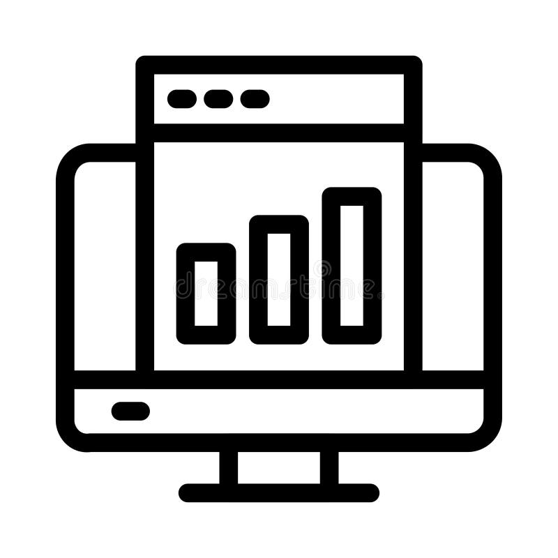 Online Graph Thin Line Vector Icon Stock Vector - Illustration of ... Online Graph Thin Line Vector Icon Stock Vector - Illustration of ...