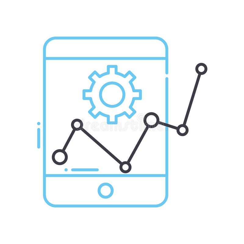 Online Graph Up Line Icon, Outline Symbol, Vector Illustration, Concept ...