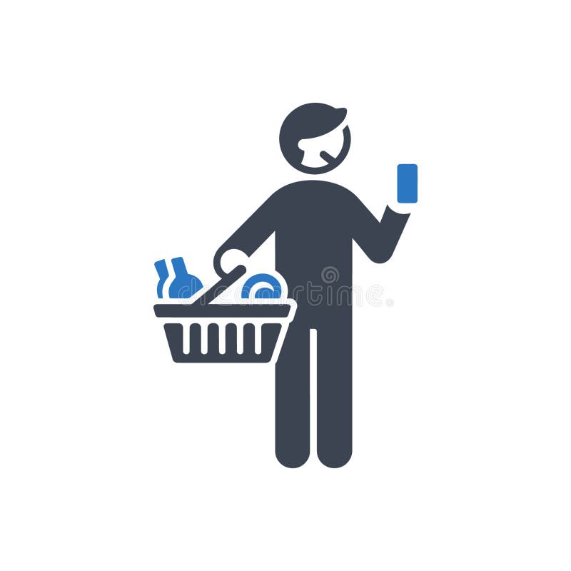 Online Grocery Order Icon stock vector. Illustration of grocery - 384696126