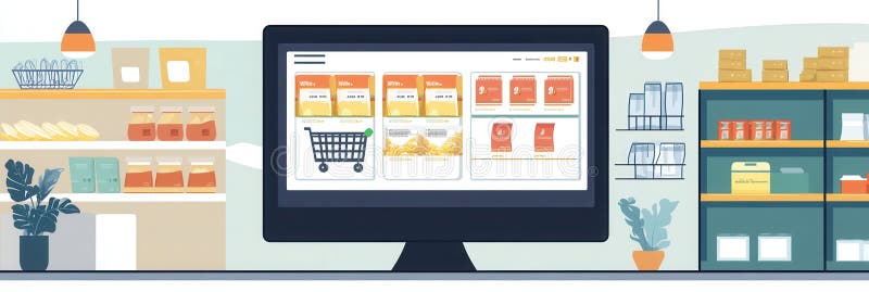 Stylized Flat Design Illustration of an Online Grocery Order Summary ...