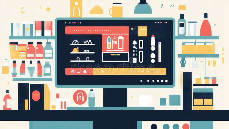 Stylized Digital Grocery Order Summary on a Modern Screen Showcasing ...