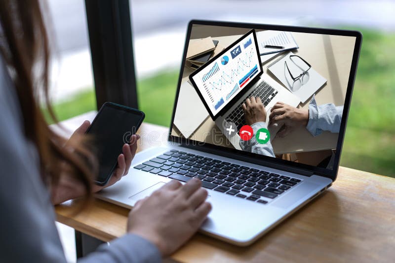 Online Group Videoconference on Laptop Video Call with Teacher on ...