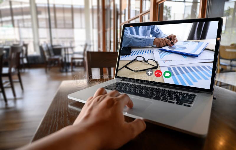 Online Group Videoconference on Laptop Video Call with Teacher on ...