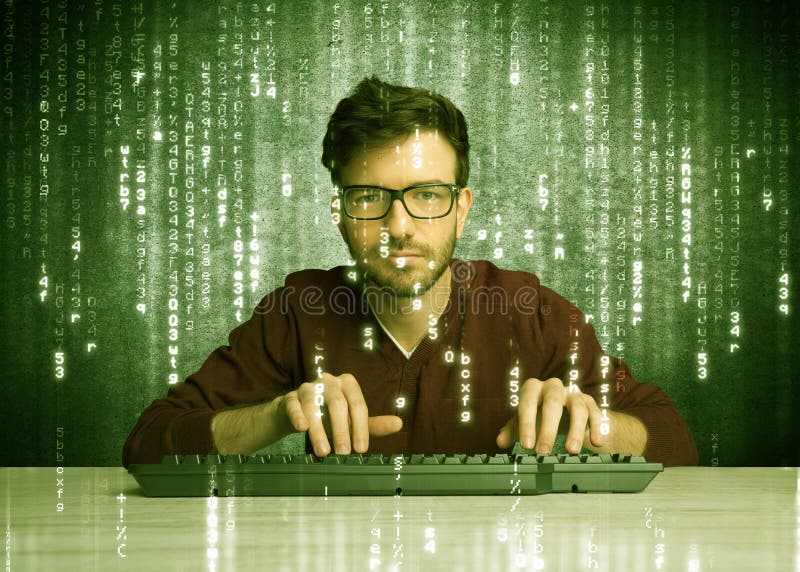 Online Hacking in Progress Concept Stock Photo - Image of button ...