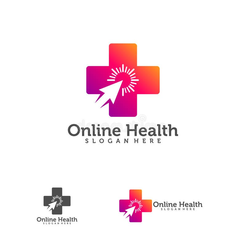 Online Health Logo Vector Designs, Health Touch Logo Designs Concept ...