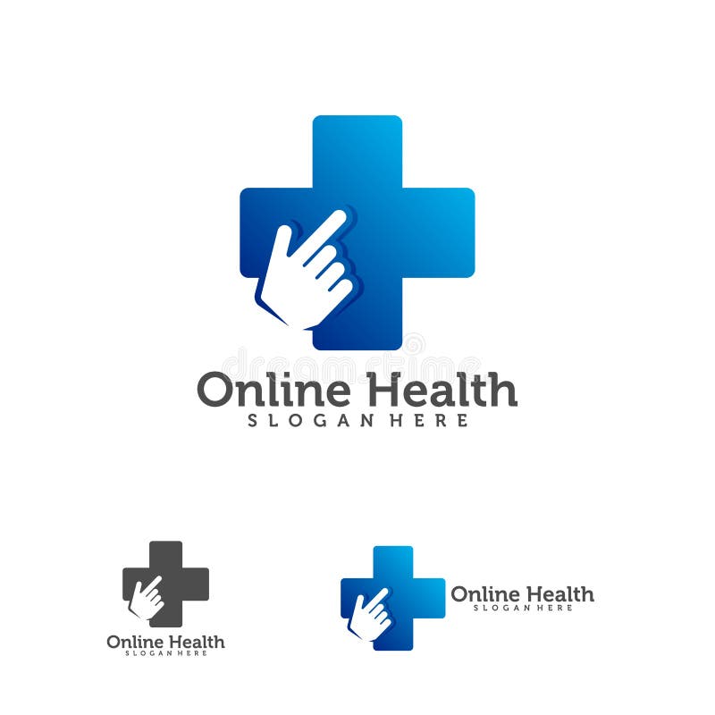 Online Health Logo Vector Designs, Health Touch Logo Designs Concept ...