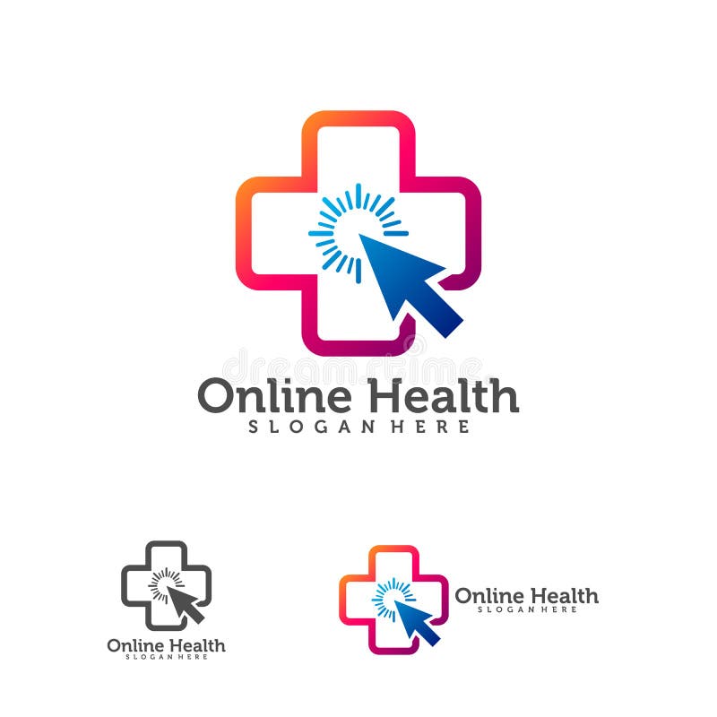 Online Health Logo Vector Designs, Health Touch Logo Designs Concept ...