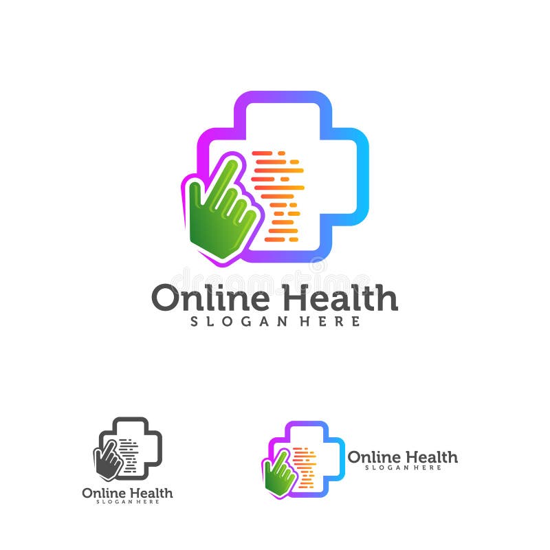 Online Health Logo Vector Designs, Health Touch Logo Designs Concept ...