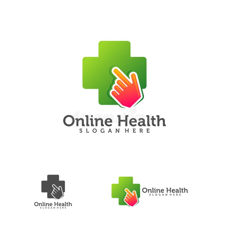 Online Health Logo Vector Designs, Health Touch Logo Designs Concept ...