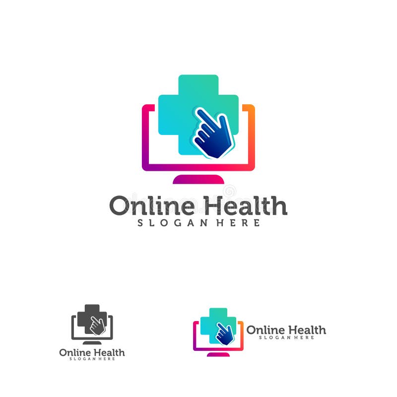 Online Health Logo Vector Designs, Health Touch Logo Designs Concept ...