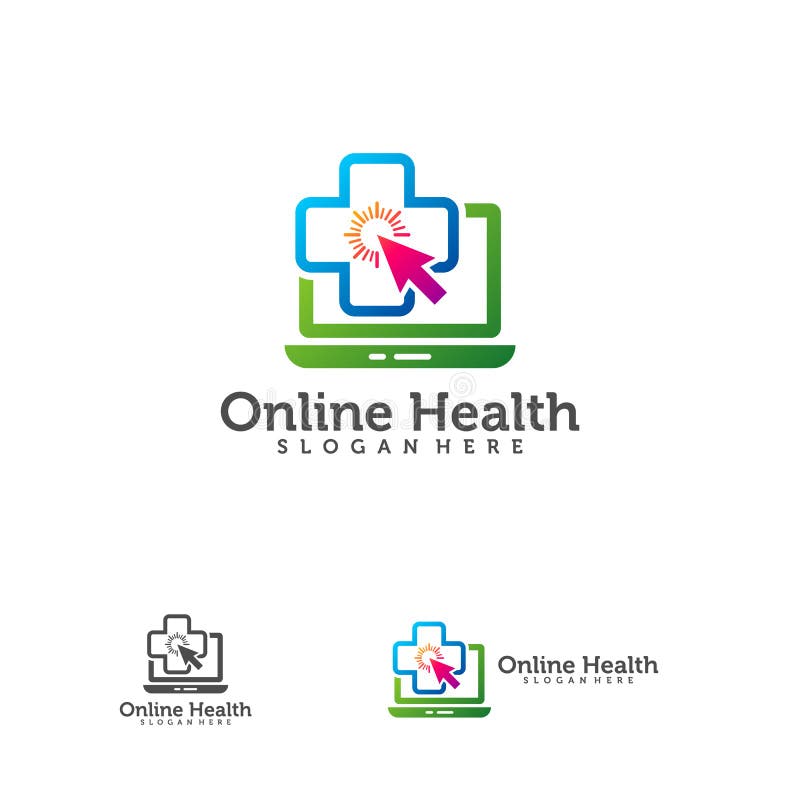 Online Health Logo Vector Designs, Health Touch Logo Designs Concept ...