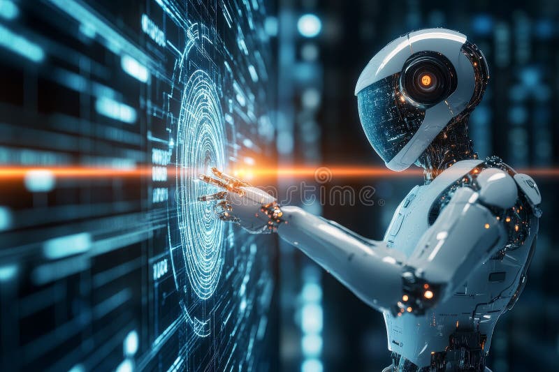 Online Help with an AI Chatbot To Solve Problems. Stock Photo - Image ...