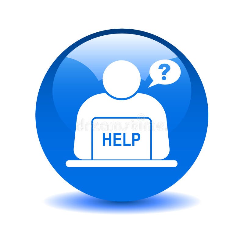 Online help button blue stock vector. Illustration of connect - 121251776