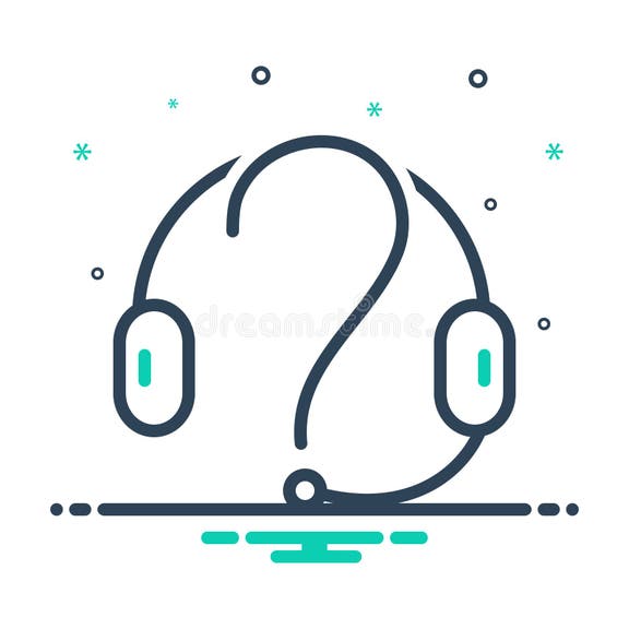 Black Mix Icon for Online Help, Support and Technical Stock ...