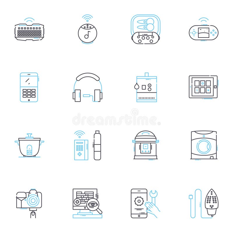Online Homes Linear Icons Set. Virtual, Connected, Remote, Homebound ...