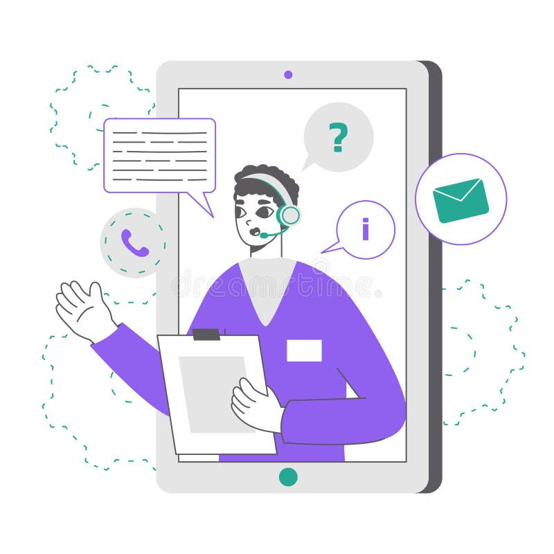 Online Hotline Support, Personal Assistant Concept. Customer Service ...