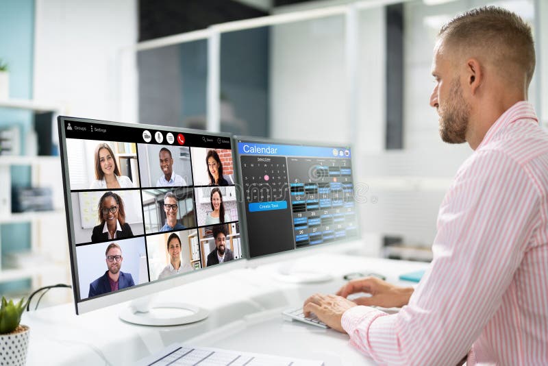 Online HR Remote Webinar stock photo. Image of types - 255026538