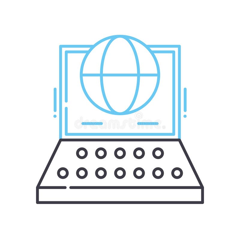 Online Information Line Icon, Outline Symbol, Vector Illustration ...