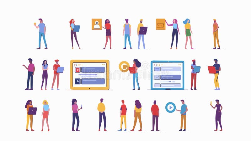 Online Information Search Bars with People Browsing Content Stock ...