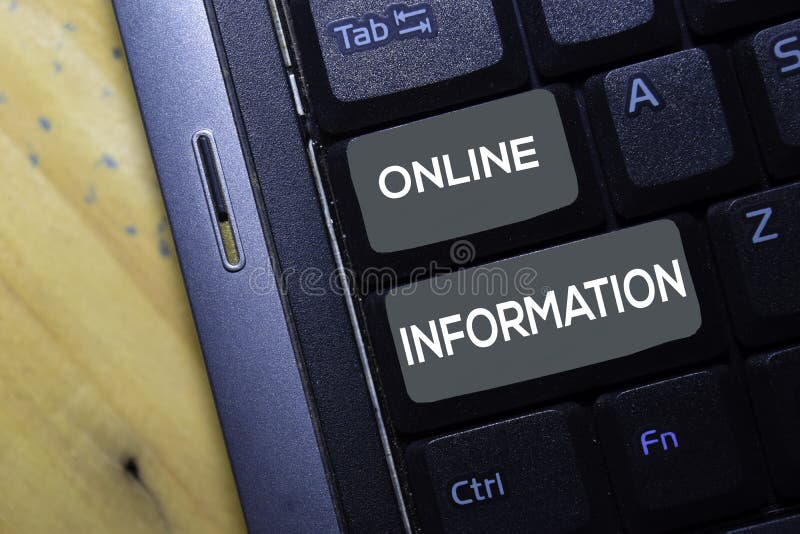 Online Information Write on Keyboard Isolated on Laptop Background ... Online Information Write on Keyboard Isolated on Laptop Background ...