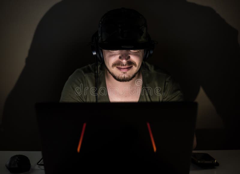 Internet Coder Working in the Dark Stock Photo - Image of danger ...