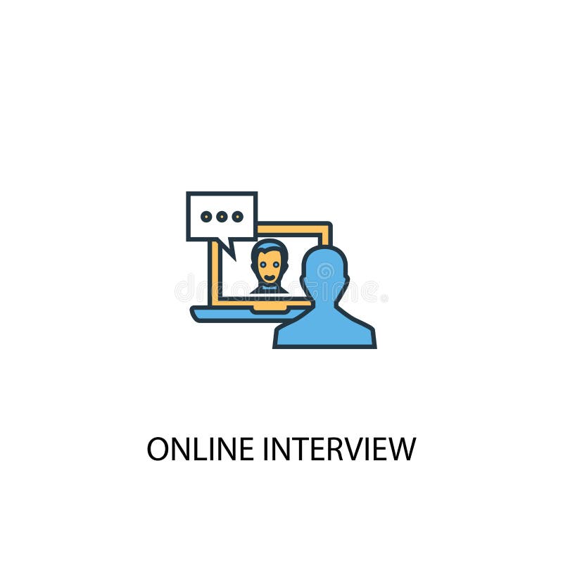 Online Interview Concept 2 Colored Icon Stock Vector - Illustration of ...