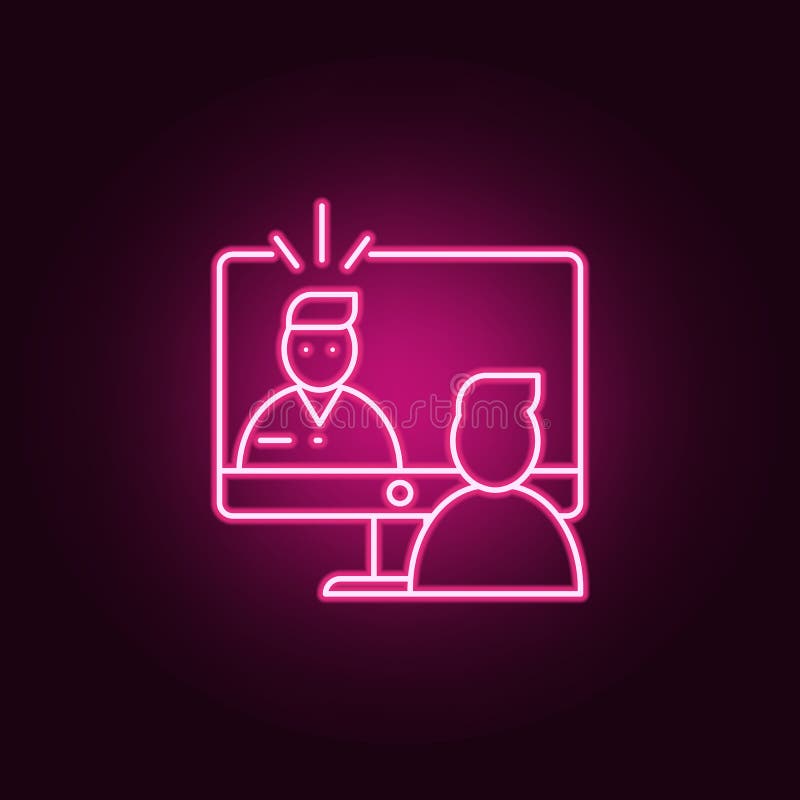 Online Interview Icon. Elements of Interview in Neon Style Icons Stock ...