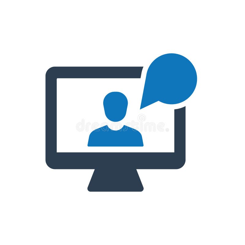 Online Interview Icon stock vector. Illustration of calling - 128919195
