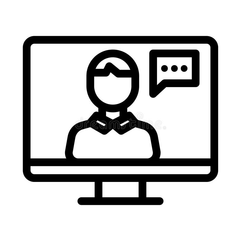 Online Interview Line Icon Illustration Vector Graphic Stock Vector ...