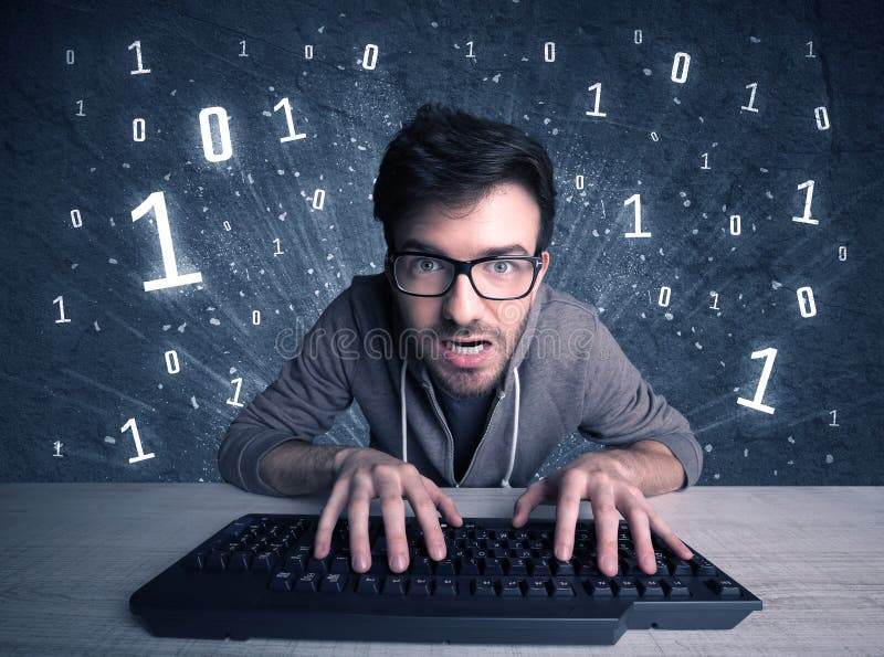 Funny hacker stock image. Image of nerd, code, hacker - 32345525