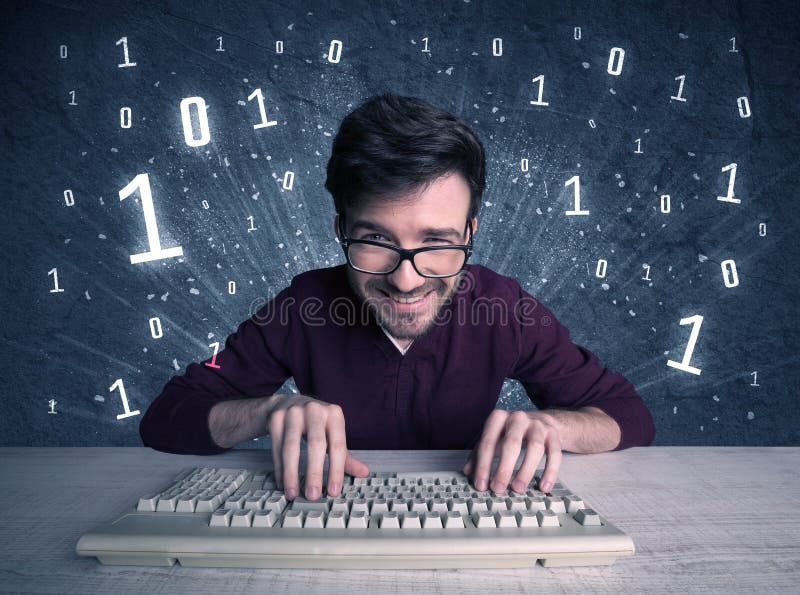 Funny hacker stock image. Image of nerd, code, hacker - 32345525
