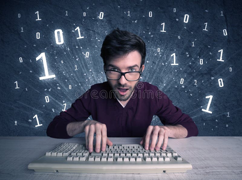 Funny hacker stock image. Image of nerd, code, hacker - 32345525