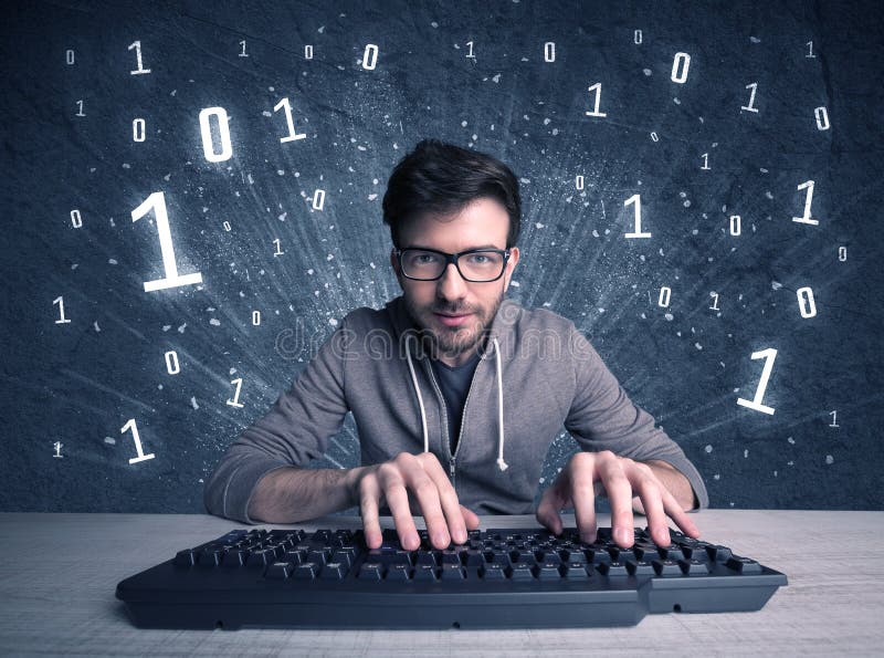 Funny hacker stock image. Image of nerd, code, hacker - 32345525