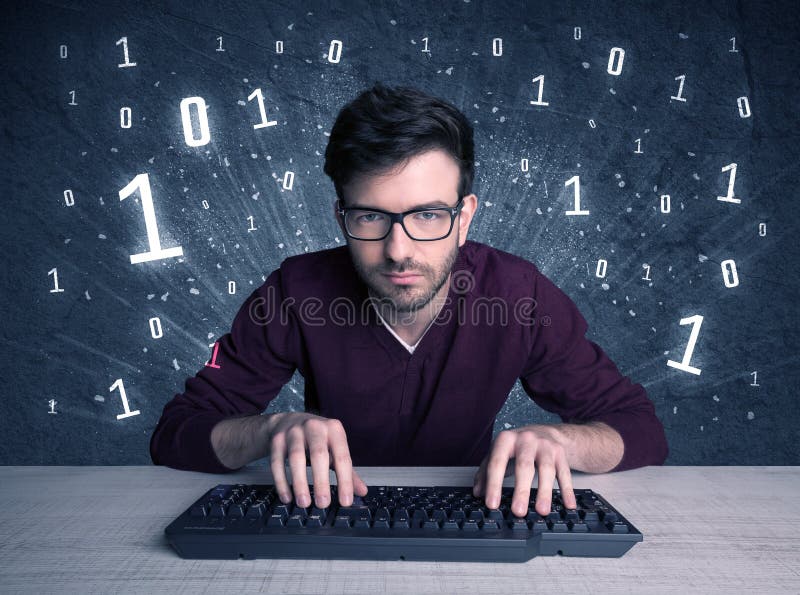 Funny hacker stock image. Image of nerd, code, hacker - 32345525