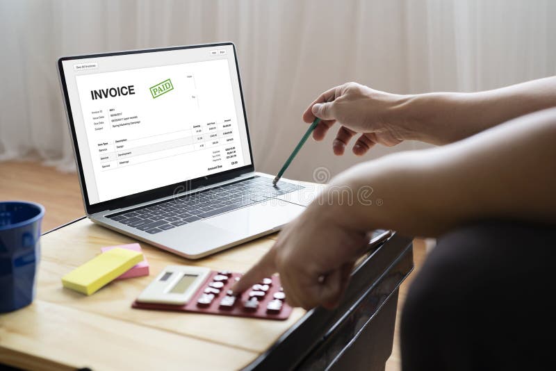 Online Invoice Management and Electronic Billing Stock Photo - Image of ...