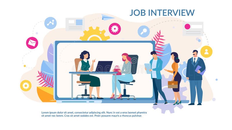 Online Job Interview Service Trendy Flat Webpage Stock Vector ... Online Job Interview Service Trendy Flat Webpage Stock Vector ...