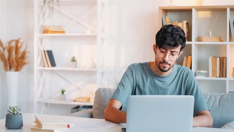 Online Job Remote Freelance Guy Working from Home Stock Photo - Image ...