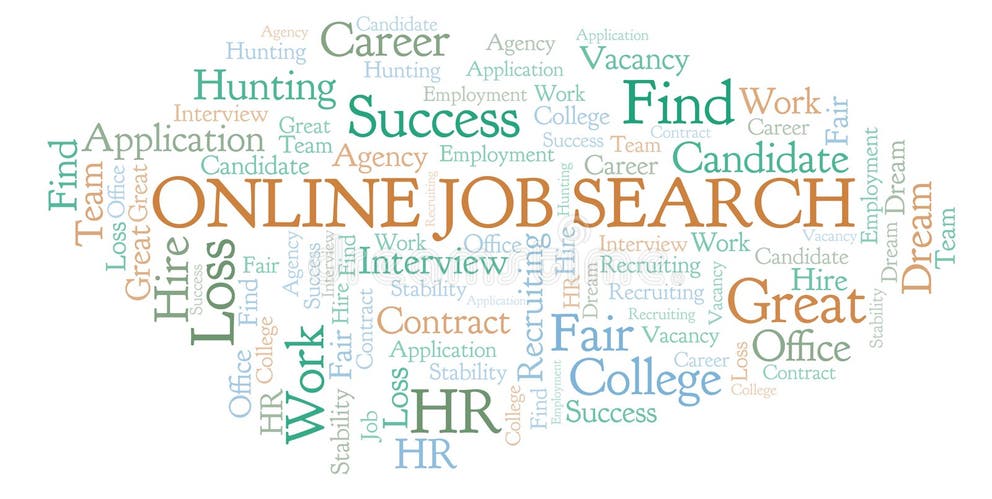 Online Job Search Word Cloud. Stock Illustration - Illustration of ...