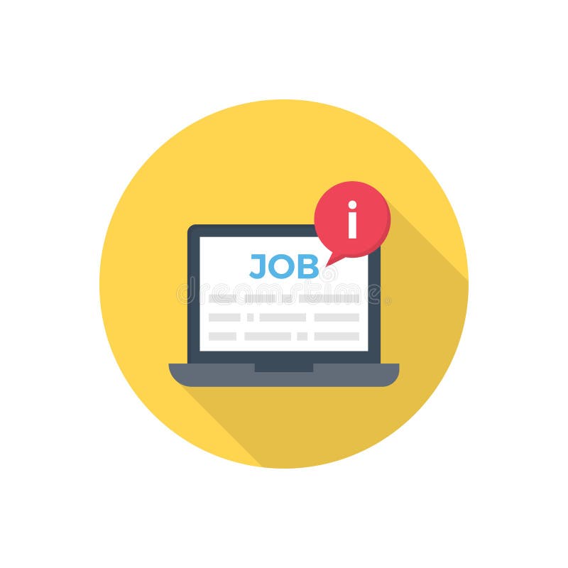 Online Job Vector Flat Colour Icon Stock Vector - Illustration of flat ...