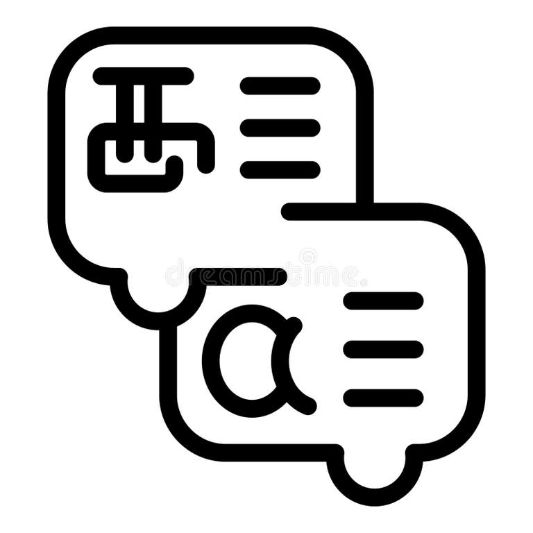 Online Language Course Icon Showing Foreign Language Learning Stock ...