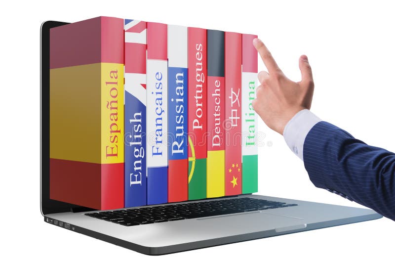 Online Language Learning with Businessman Stock Image - Image of ...