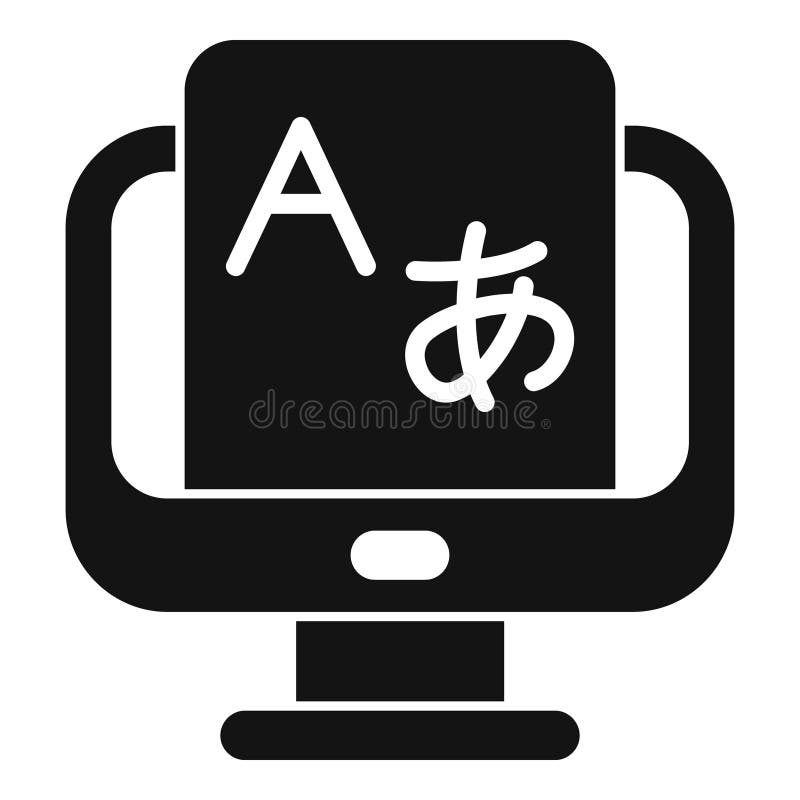 Online Language Learning Course Icon Showing Japanese Character and ...