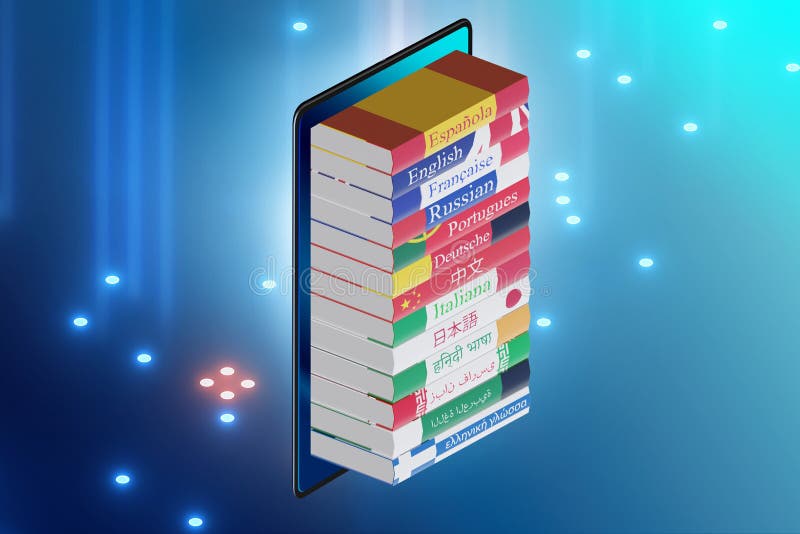 Online Language Learning - 3d Rendering Stock Illustration ...