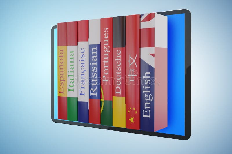 Online Language Learning - 3d Rendering Stock Illustration ...